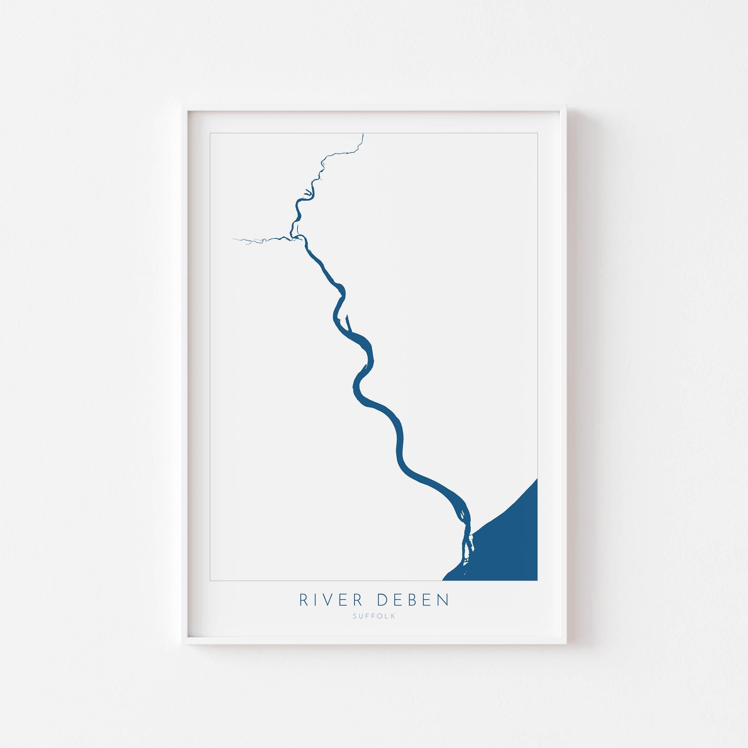 River Deben Print - Suffolk Map Poster – Plenty Blue